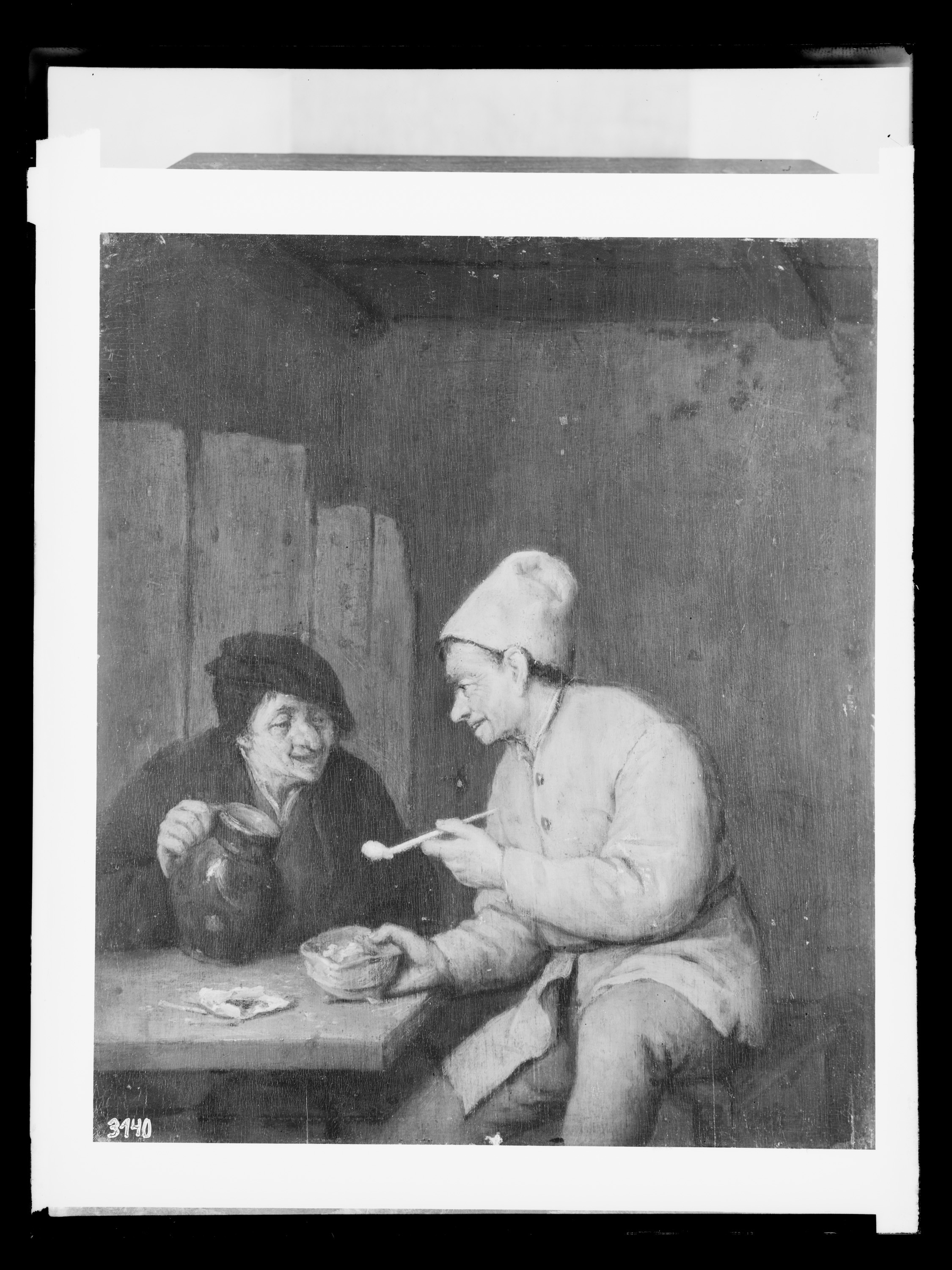Wolfrum Glasplattennegativ - Adriaen van Ostade, Tabakraucher und ...