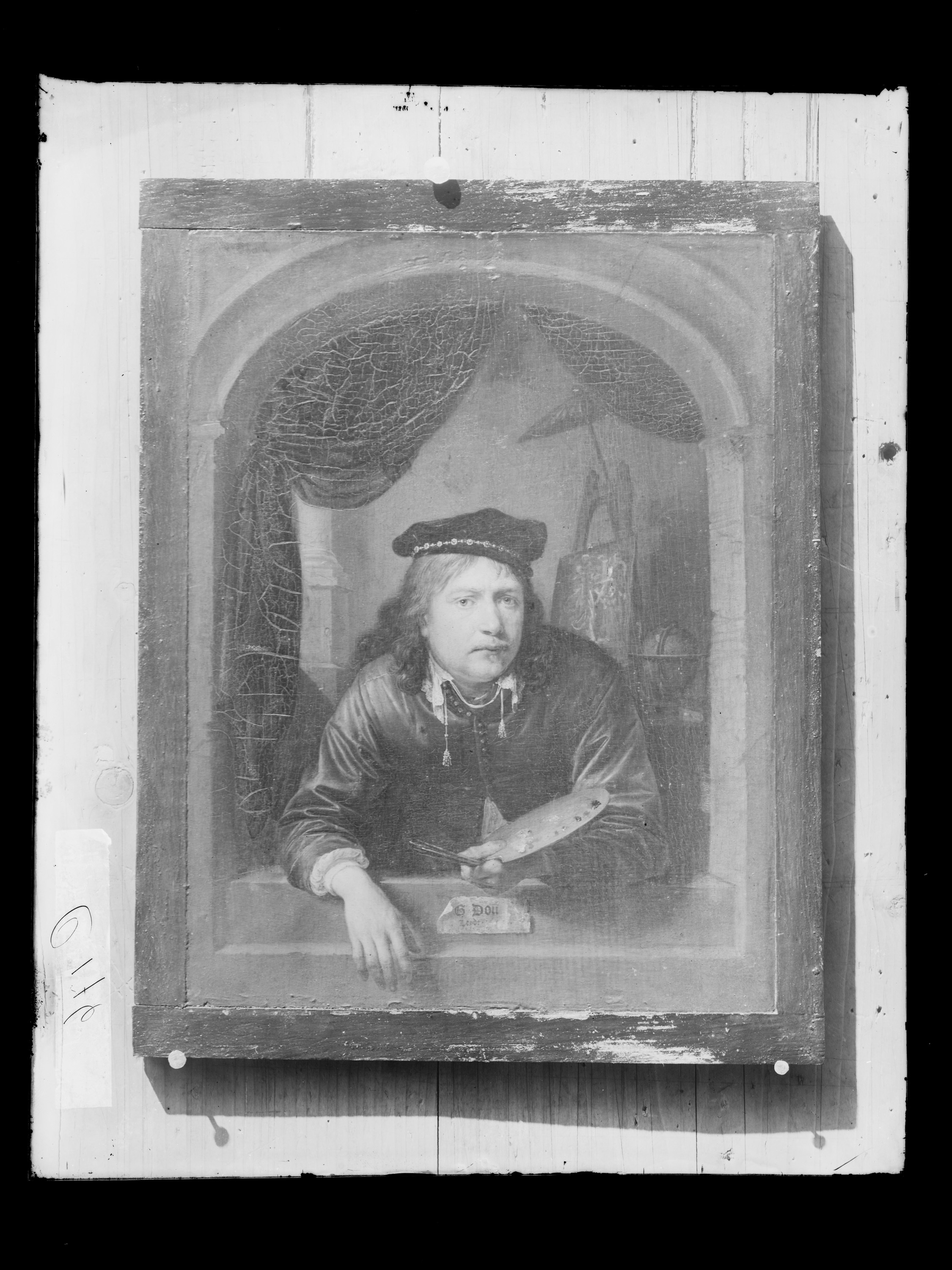 Wolfrum Glasplattennegativ - Gerrit (Gerard) Dou, Selbstbildnis im ...